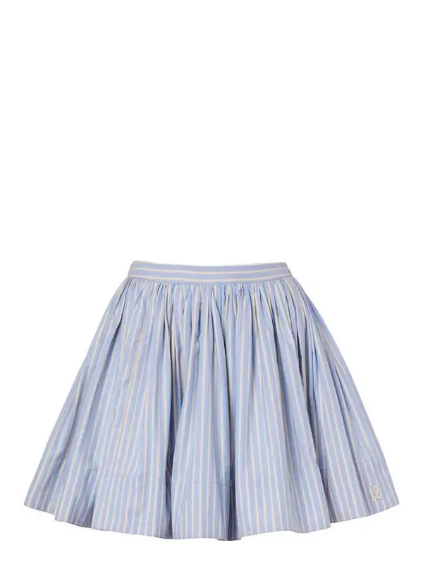 Rabanne Striped Cotton Miniskirt - Blue