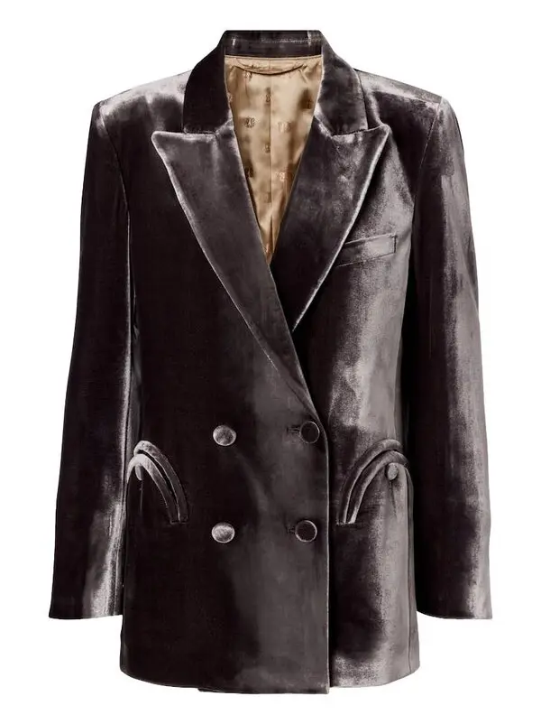 BLAZÉ MILANO Everynight Velvet Blazer - Silver