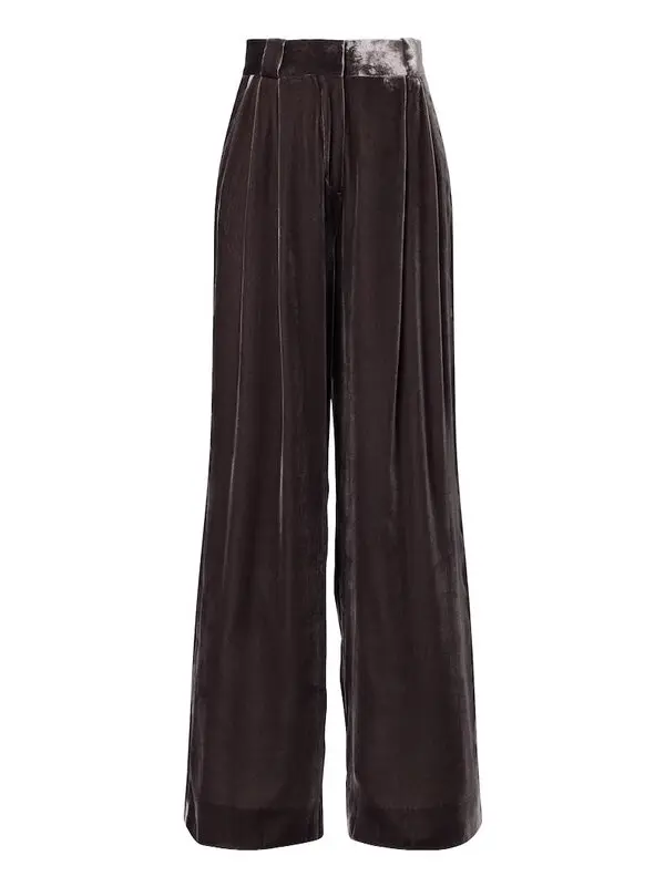 BLAZÉ MILANO Husi Velvet Wide-leg Pants - Silver