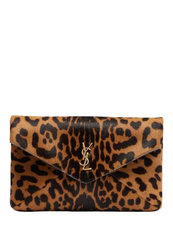 Saint Laurent Cassandre Large Clutch - Brown