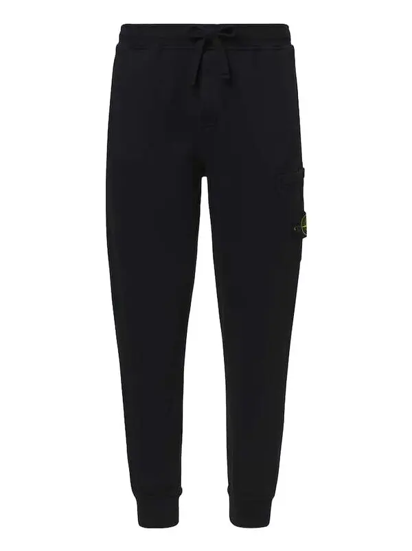 Stone Island Compass Cotton Fleece Sweatpants - Black