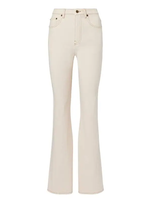 Burberry Embroidered Flared Jeans - White