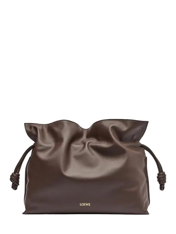 Loewe Flamenco Large Leather Clutch - Brown