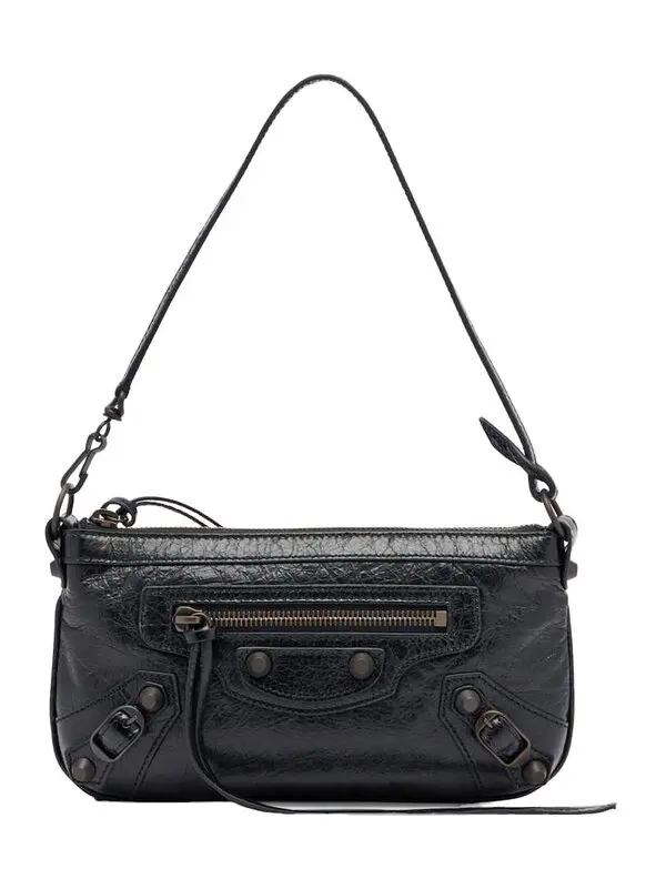 Balenciaga Le City Leather Shoulder Bag - Black
