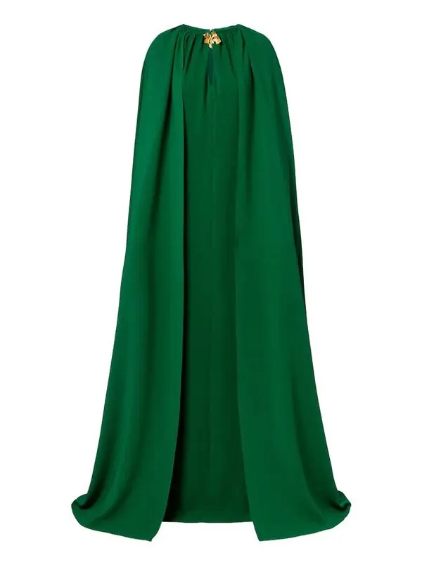 Oscar De La Renta Silk-blend Georgette Kaftan - Green