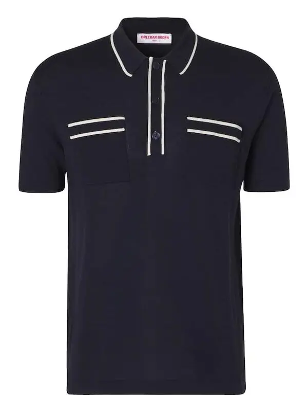 Orlebar Brown Keeling Cotton And Silk Polo Shirt - Blue