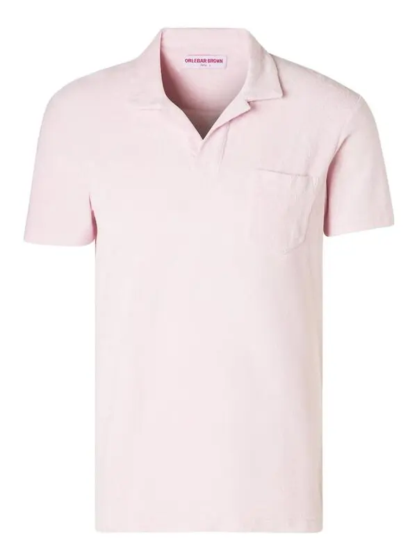 Orlebar Brown Cotton Terry Polo Shirt - Pink