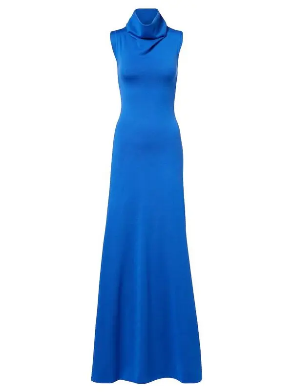 TOM FORD Knitted Wool Maxi Dress - Blue