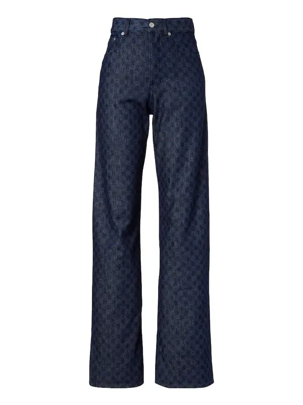 Dries Van Noten Floral Wide-leg Jeans - Blue