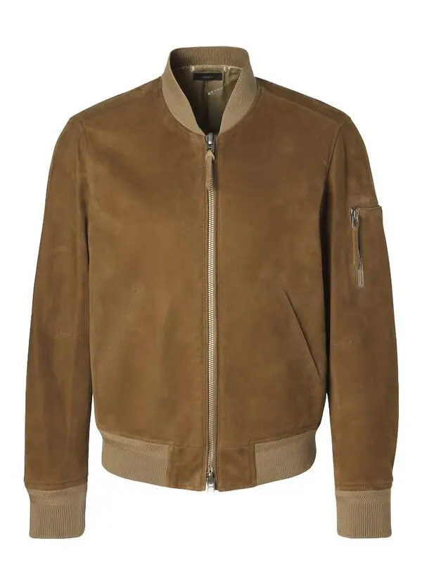 TOM FORD Suede Bomber Jacket - Brown