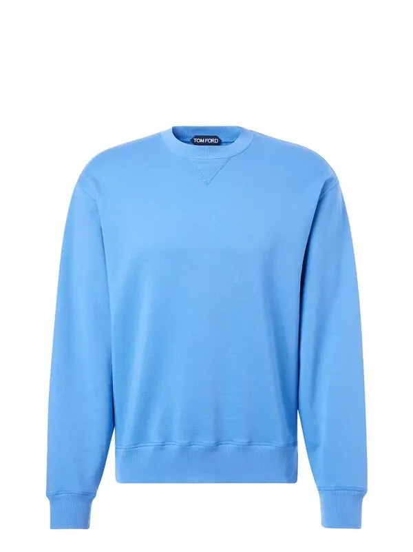 TOM FORD Cotton Jersey Sweatshirt - Blue
