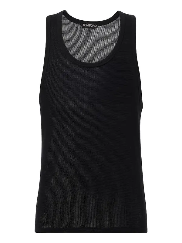 TOM FORD Semi-sheer Cotton Tank Top - Black