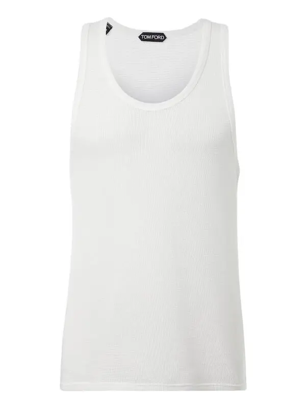 TOM FORD Semi-sheer Cotton Tank Top - White