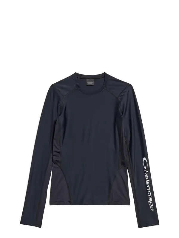 Balenciaga Long Sleeve Fitted Top - Black