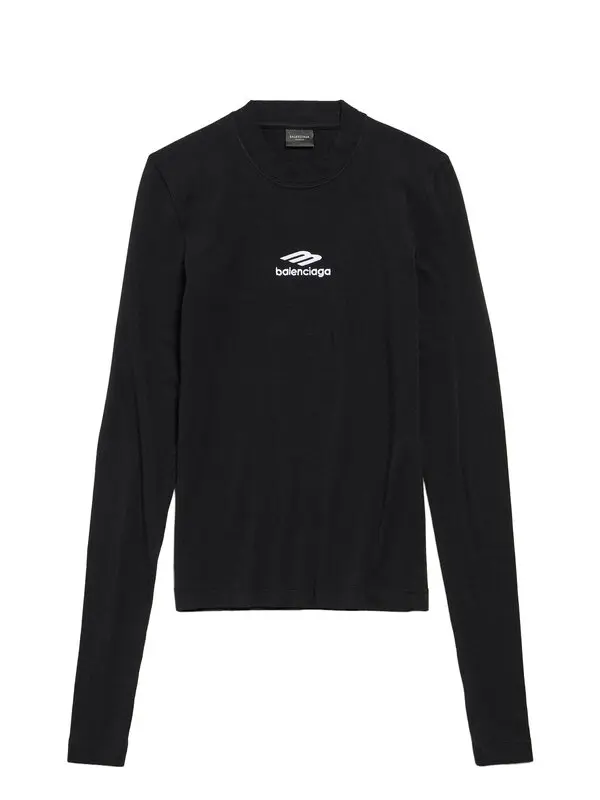 Balenciaga 3b Sports Icon Fitted Long-sleeve Top - Black