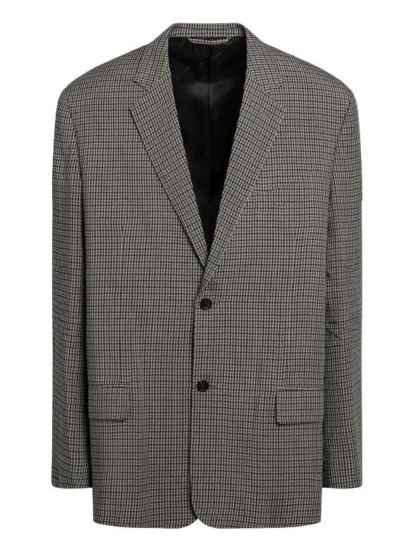 Balenciaga Gingham Lyocell Jacket - Green