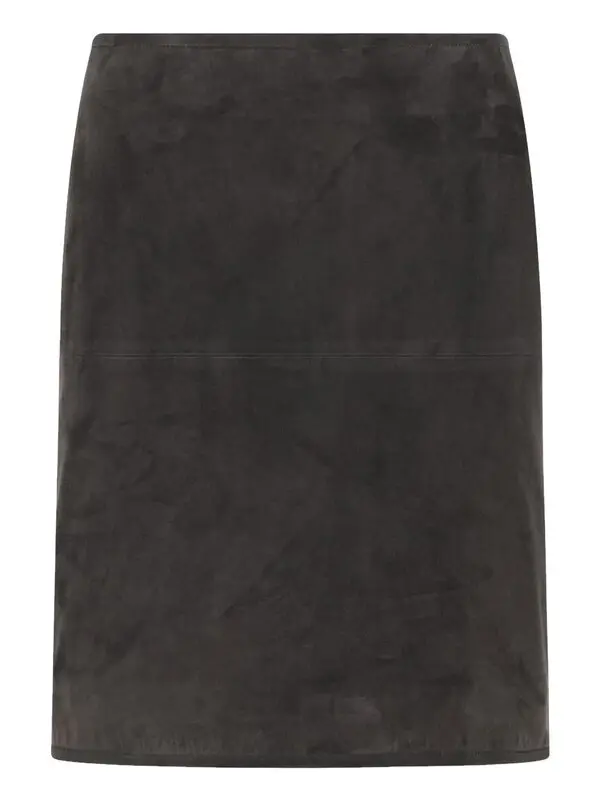 Loulou De Saison Engel Dark Suede Skirt - Brown