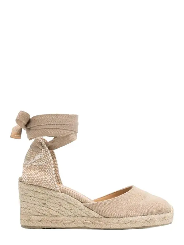 CastaÑer Carina Ankle-tie Wedge Sandals - Beige