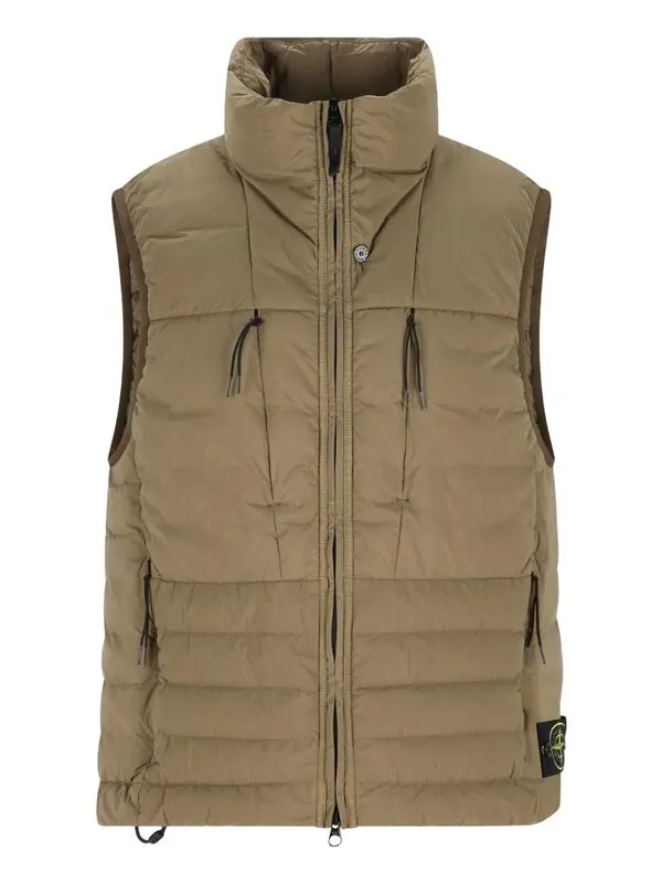 Stone Island Vest With Pockets - Green