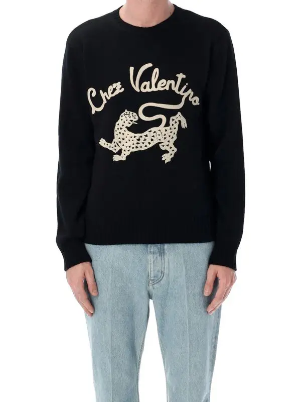 Valentino Garavani Crew Neck Sweater - Black