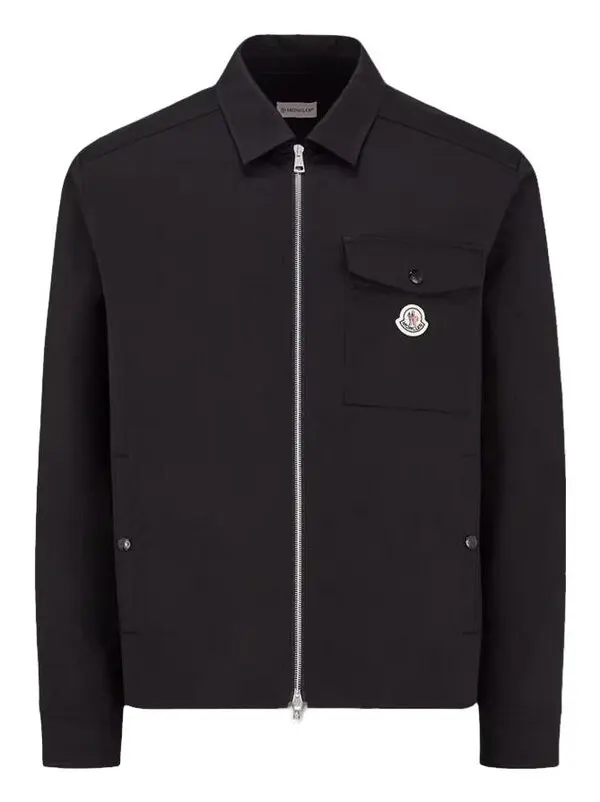 Moncler Cotton Blend Gabardine Shirt Jacket - Black