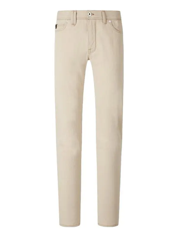 Brioni Slim Fit Cotton Jeans - Beige