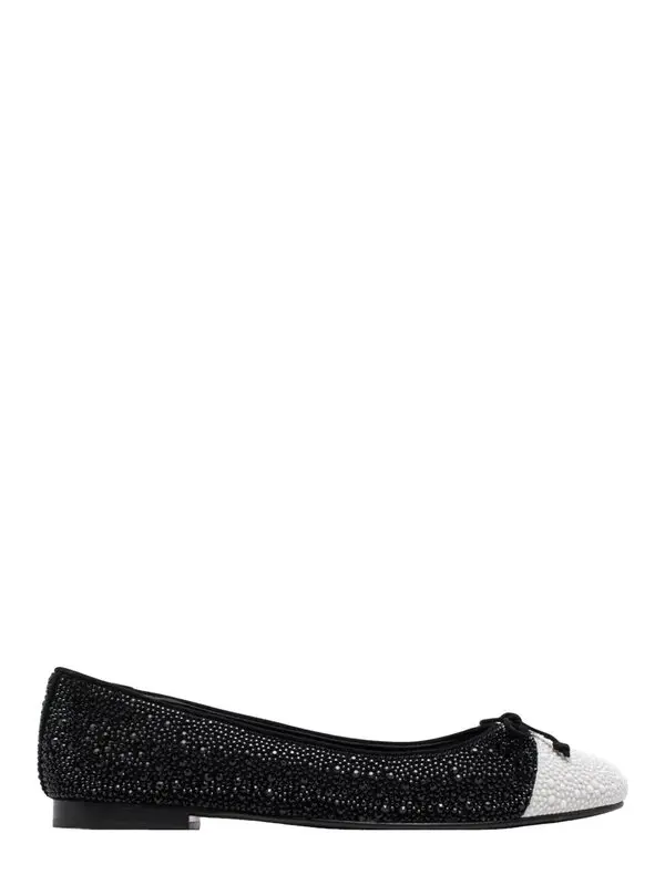 Tory Burch Cap-toe Crystal Ballerinas - Perfect Black/optic White