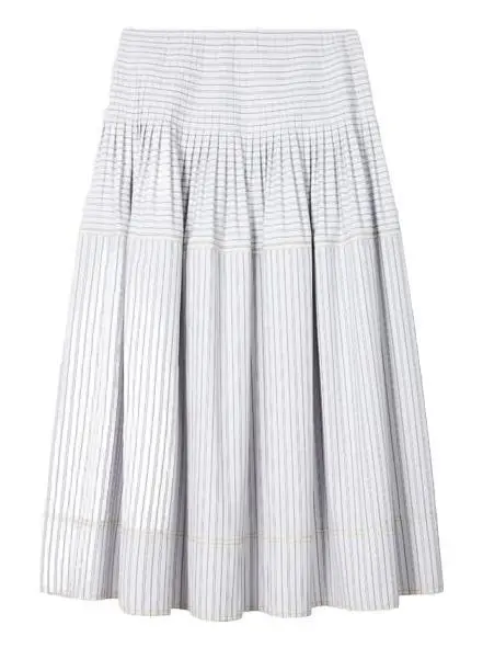 Paul Smith Cotton-blend Striped Skirt - White