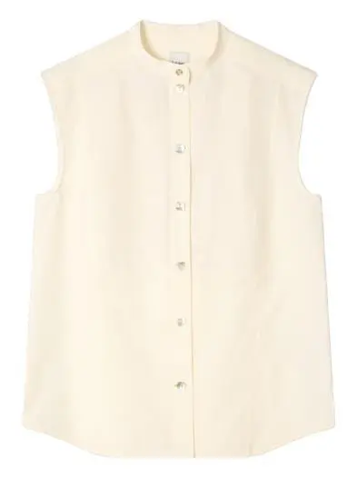 Paul Smith Sleeveless Grandad Shirt - White