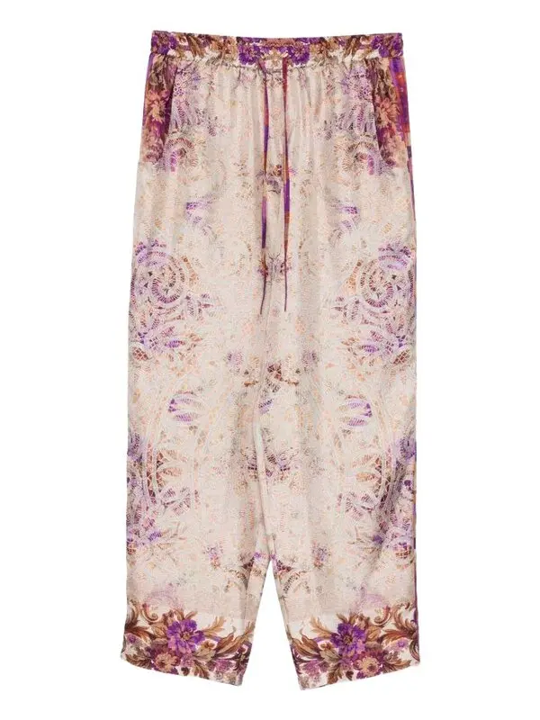 PIERRE-LOUIS MASCIA Printed Silk Trousers - Pink