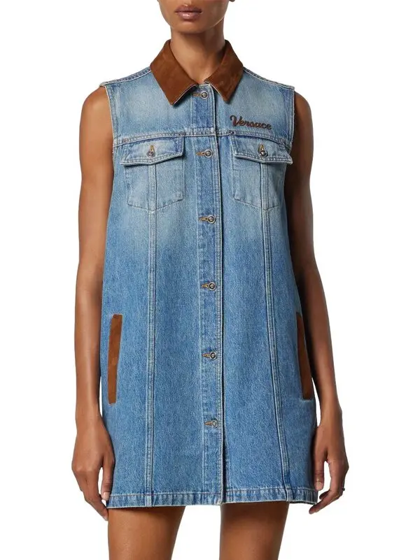 Versace Denim Cotton Dress - Blue