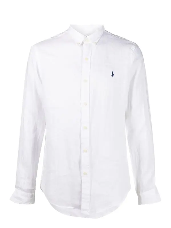 Polo Ralph Lauren Linen Shirt With Logo - White