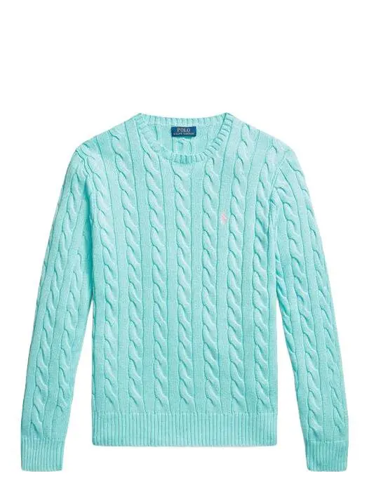 Polo Ralph Lauren Cable Cotton Crewneck Sweater - New Aqua