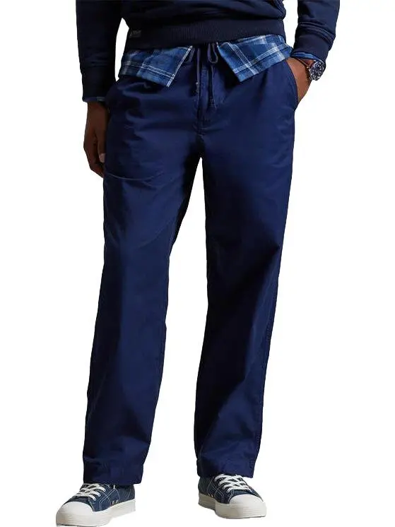 Polo Ralph Lauren Prepster Pleated Cotton Twill Drawstring Pants - Spring Navy
