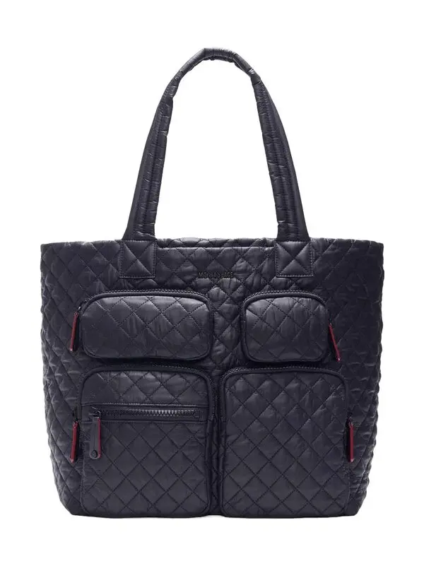 Mz Wallace Large Metro Quilted Nylon Tote - Black