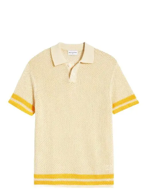 MAVRANS Open Knit Polo - Off White