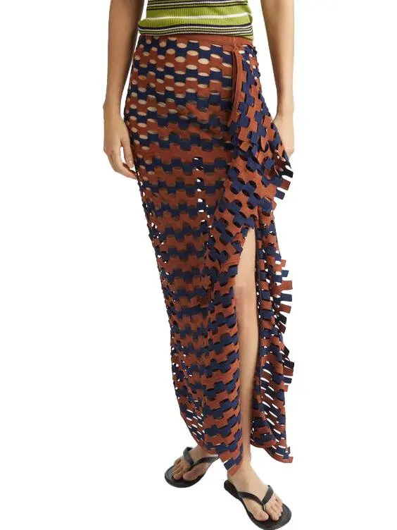 ZANKOV Angelino Draped Skirt - Black Iris Multi