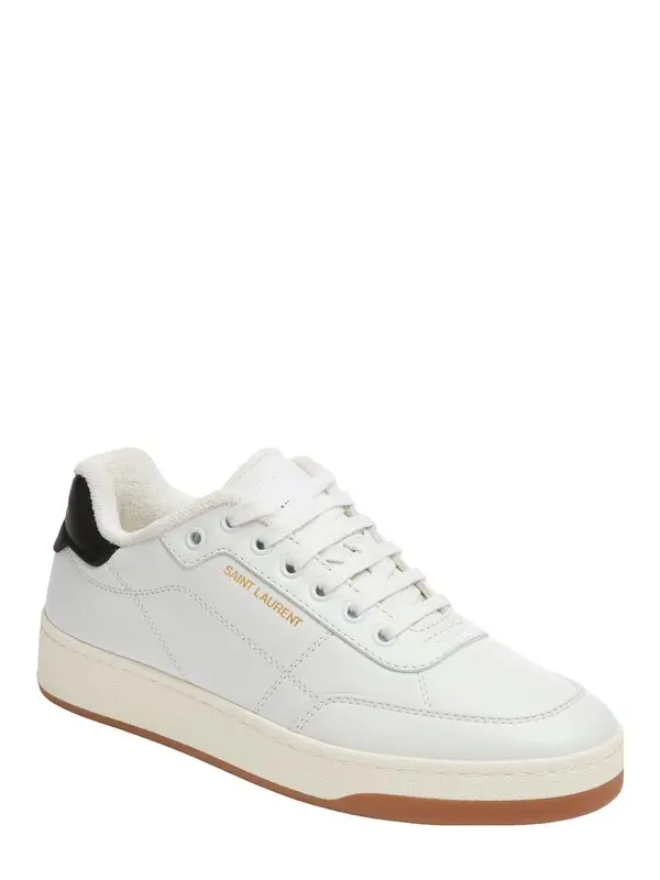 Saint Laurent Sl/61 Leather Sneakers - Blanc Optique/nero