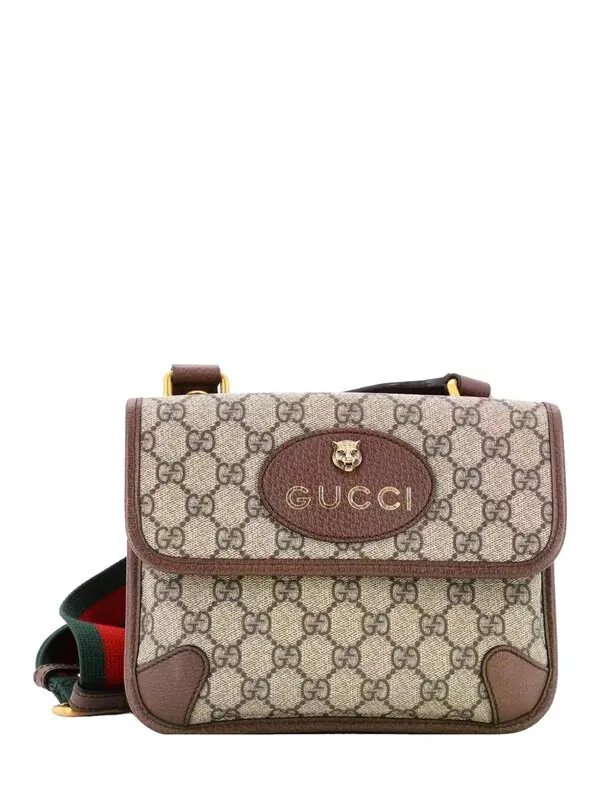 Gucci Neo Vintage Flap Messenger Gg Coated Canvas Small Crossbody Bag - Brown