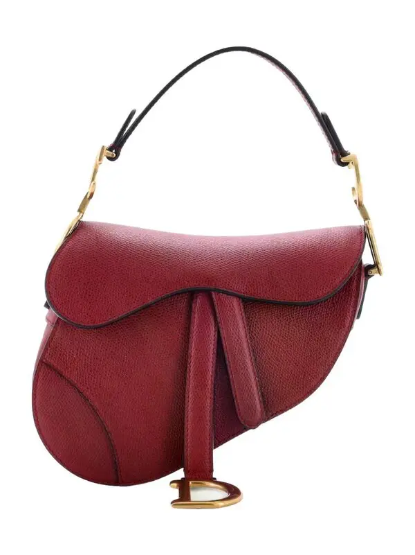Dior Saddle Handbag Leather Mini Shoulder Bag - Red