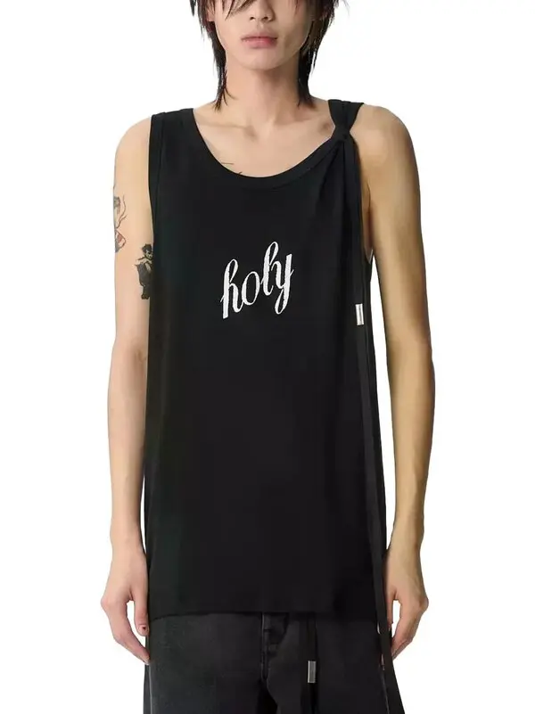 ANN DEMEULEMEESTER Seva Printed Tank Top - Black