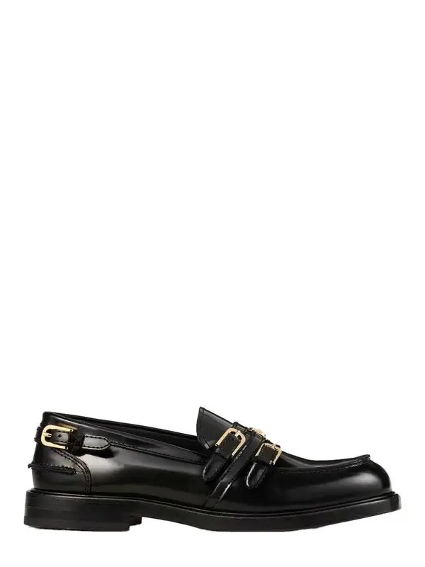 Sandro Buckle Strap Loafers - Black