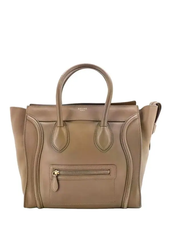 Celine Luggage Bag Smooth Leather Mini Tote Bag - Brown