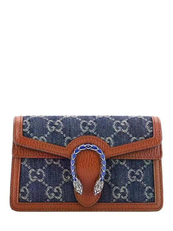 Gucci Dionysus Gg Denim Super Mini Crossbody Bag - Blue