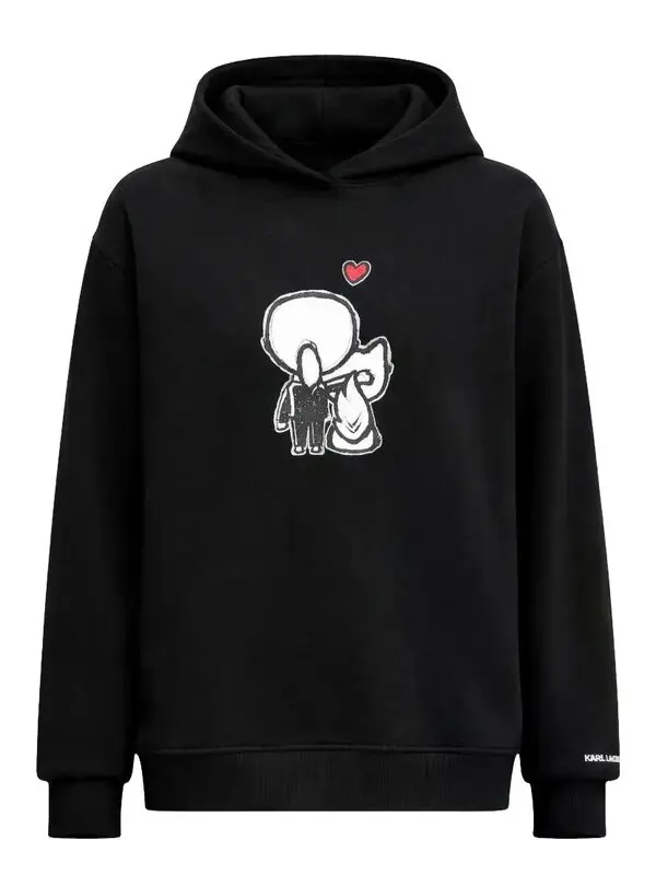 Karl Lagerfeld Ikon Valentine Hooded Sweater - Black