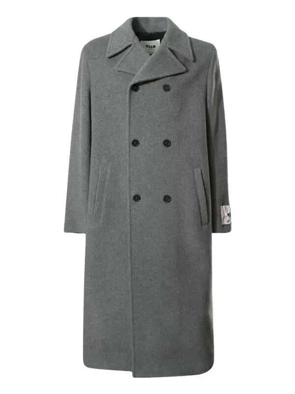 MSGM Double-breasted Coat - Grey