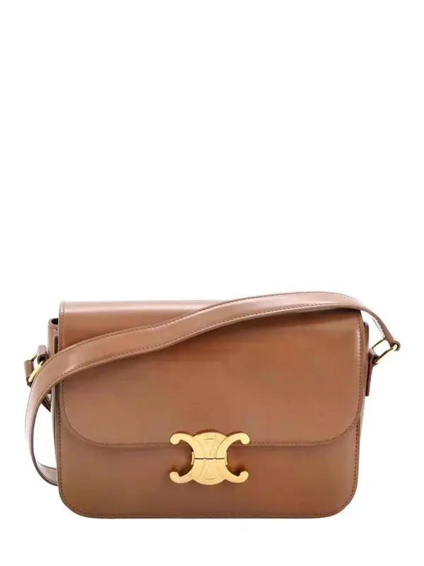 Celine Triomphe Shoulder Bag Smooth Calfskin Large - Brown