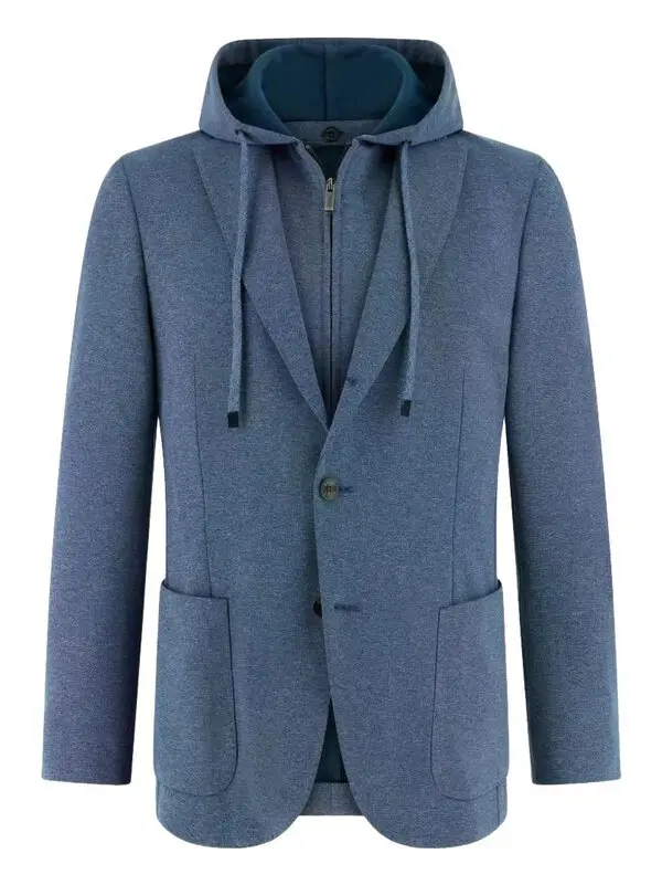 Boggi Milano Madison Detachable-hood Blazer - Blue