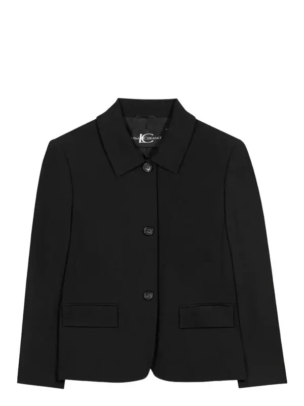LUISA CERANO Button Techno Blazer - Black