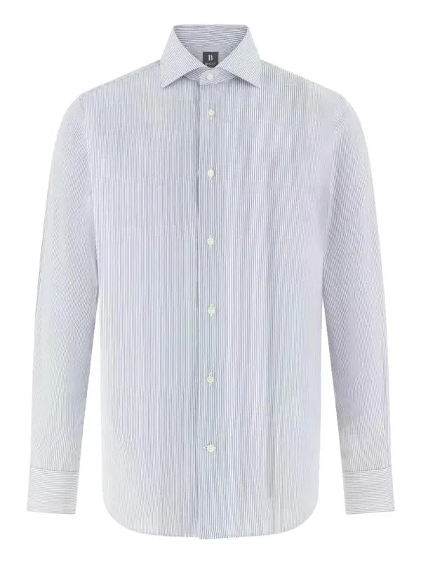 Boggi Milano Windsor-collar Striped Shirt - Blue